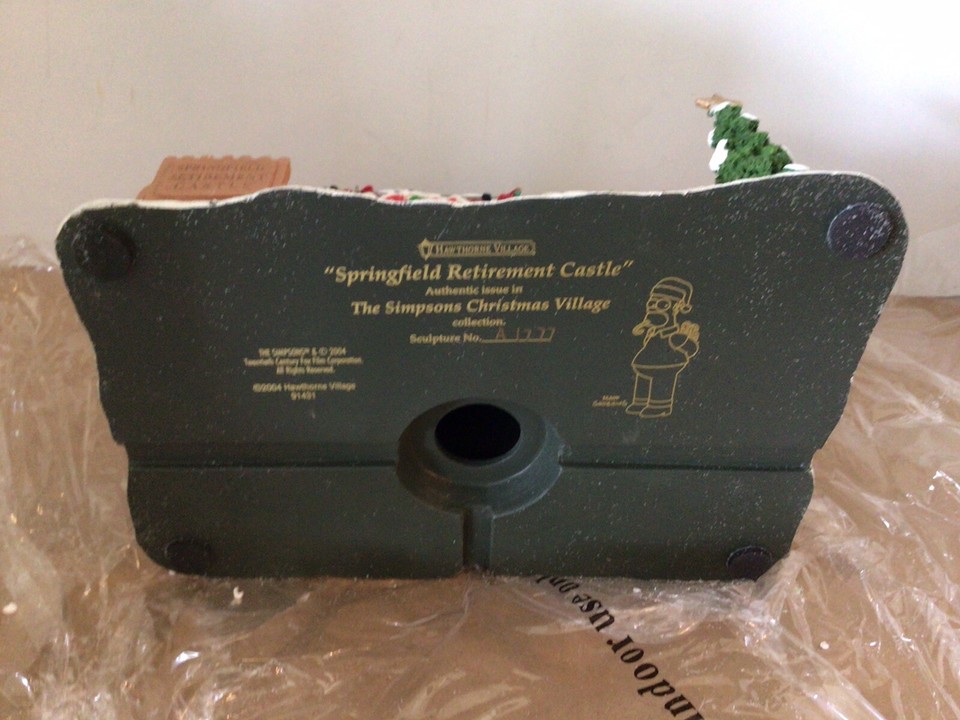 HAWTHORNE VILLAGE 2004 THE SIMPSONS XMAS SPRINGFIELD RETIREMENT CASTLE ...