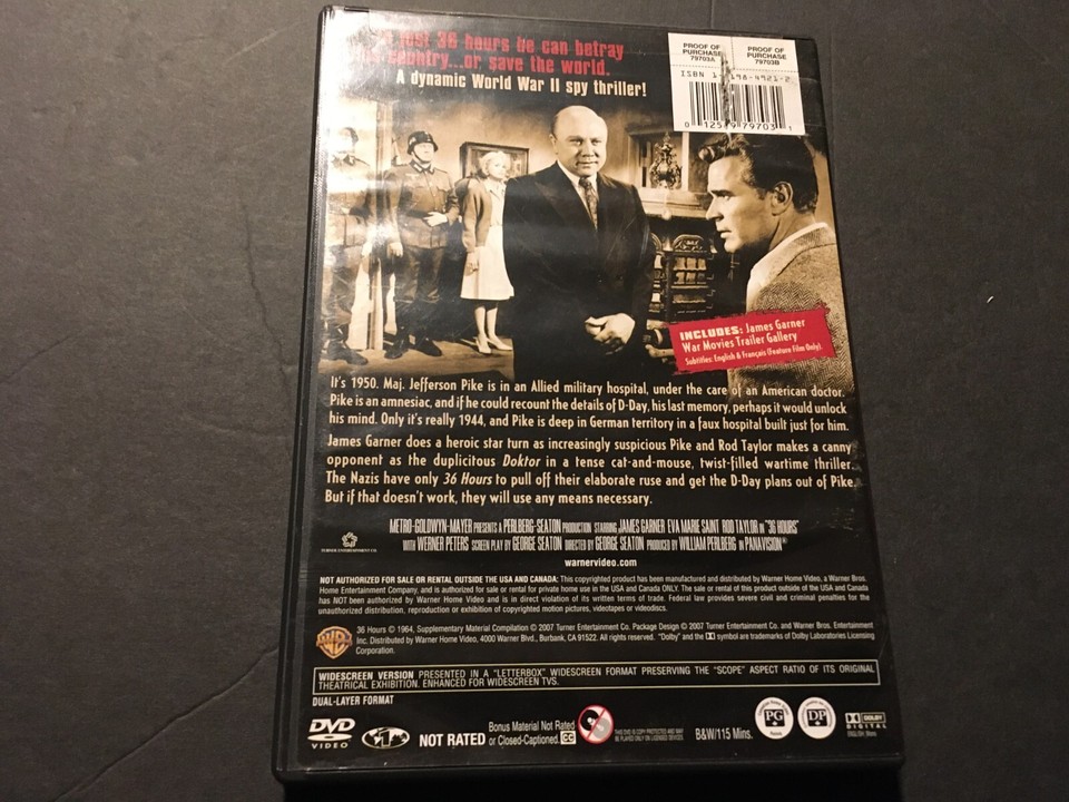 36 hours James Garner, Eva Marie Saint Cut on Barcode | eBay