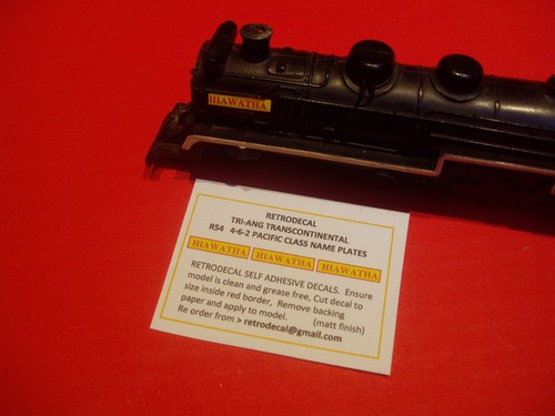 RETRODECAL 'HIAWATHA' SELF ADHESIVE DECALS FOR TRI-ANG R54 ...