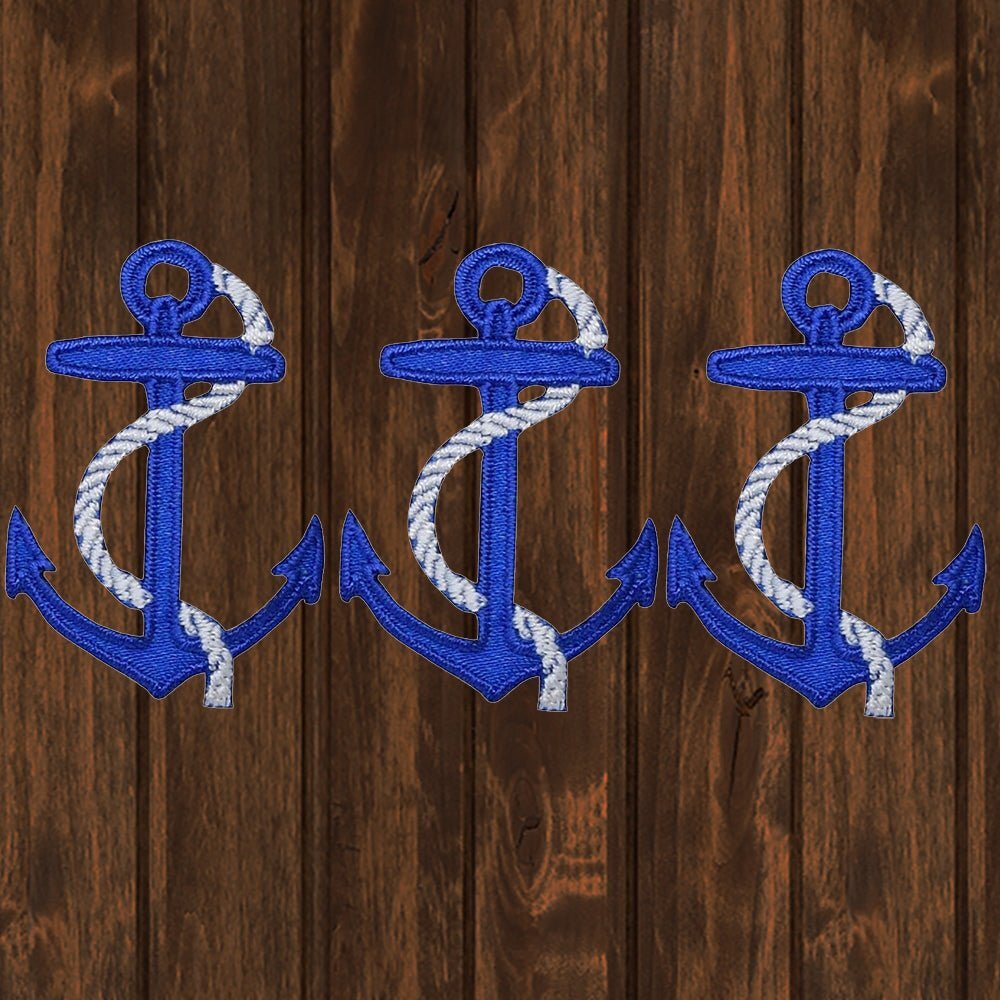 Anchor Blue Embroidered Patch — 3-Pack — Iron On | eBay