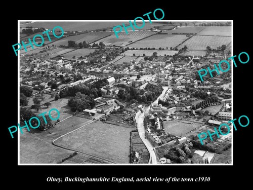 OLD HISTORIC PHOTO OF OLNEY BUCKINGHAMSHIRE ENGLAND VIEW OF THE TOWN ...