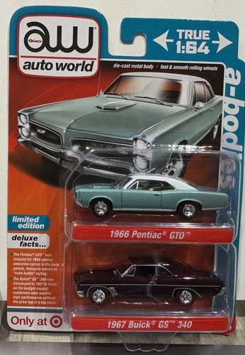 Auto World 2 Pack A- Bodies '66 GTO '67 Buick GS 340 Limited Edition ...