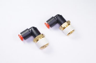 Lot of 2 KQL03-35S SMC Fittings Male KQ Quick Connect Elbow 5/32" 4mm 1 ...