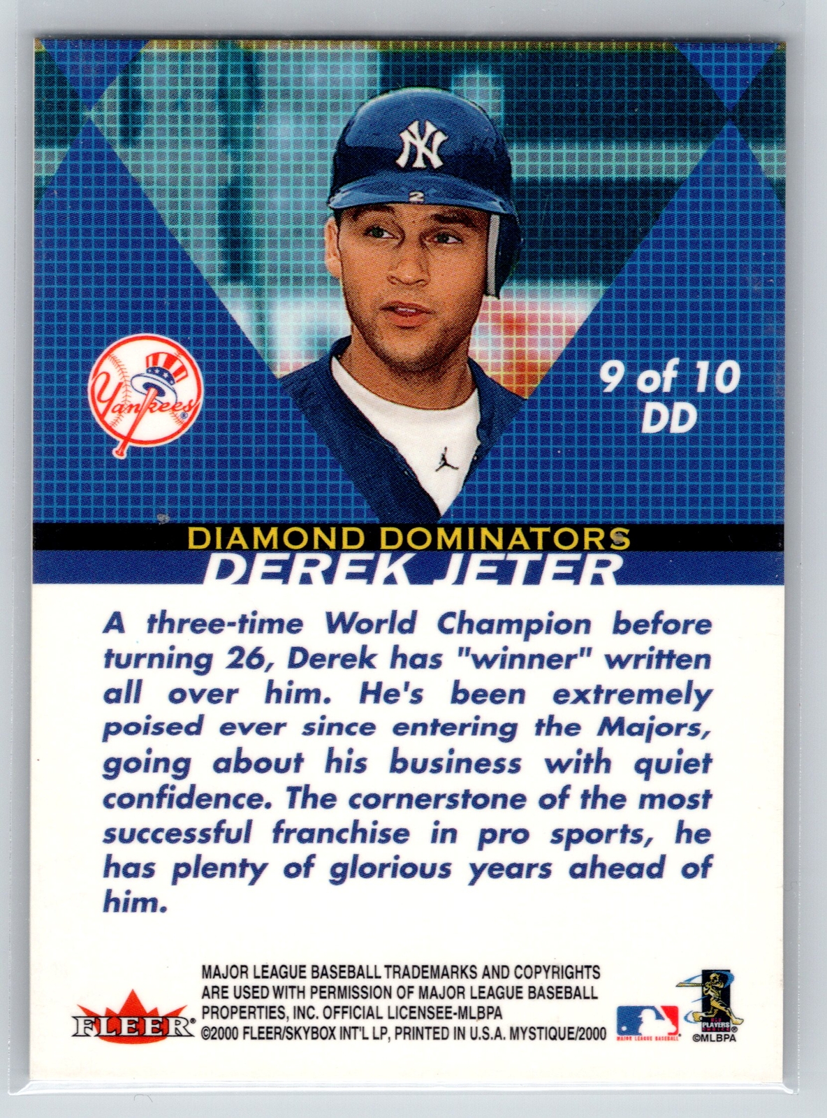 2000 Fleer Mystique #9DD Derek Jeter Diamond Dominators Used | eBay