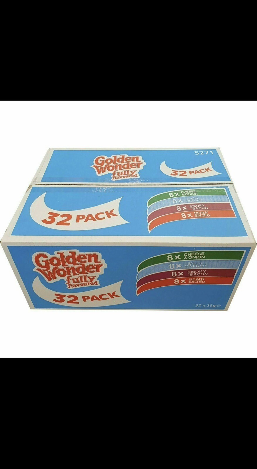 Golden Wonder Crisps Fully Flavoured Mixed Variety Box 25g Bags 32 Pack ...