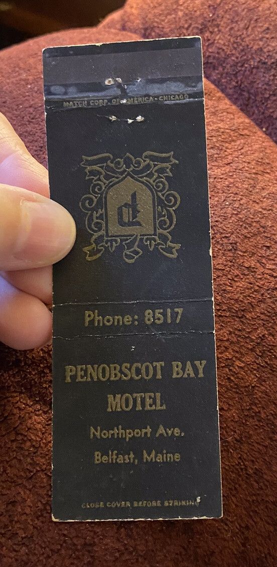 Matchbook Cover Penobscot Bay Motel Belfast Maine C91 | eBay
