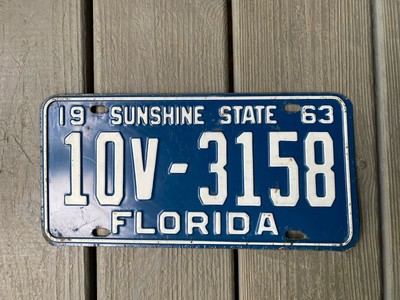 1963 Florida License Plate Broward Co. 10V-3158 Private Trail | eBay