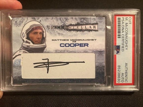 INTERSTELLAR MATTHEW MCCONAUGHEY AUTOGRAPH SIGNED CUT CARD AUTO PSA/DNA ...