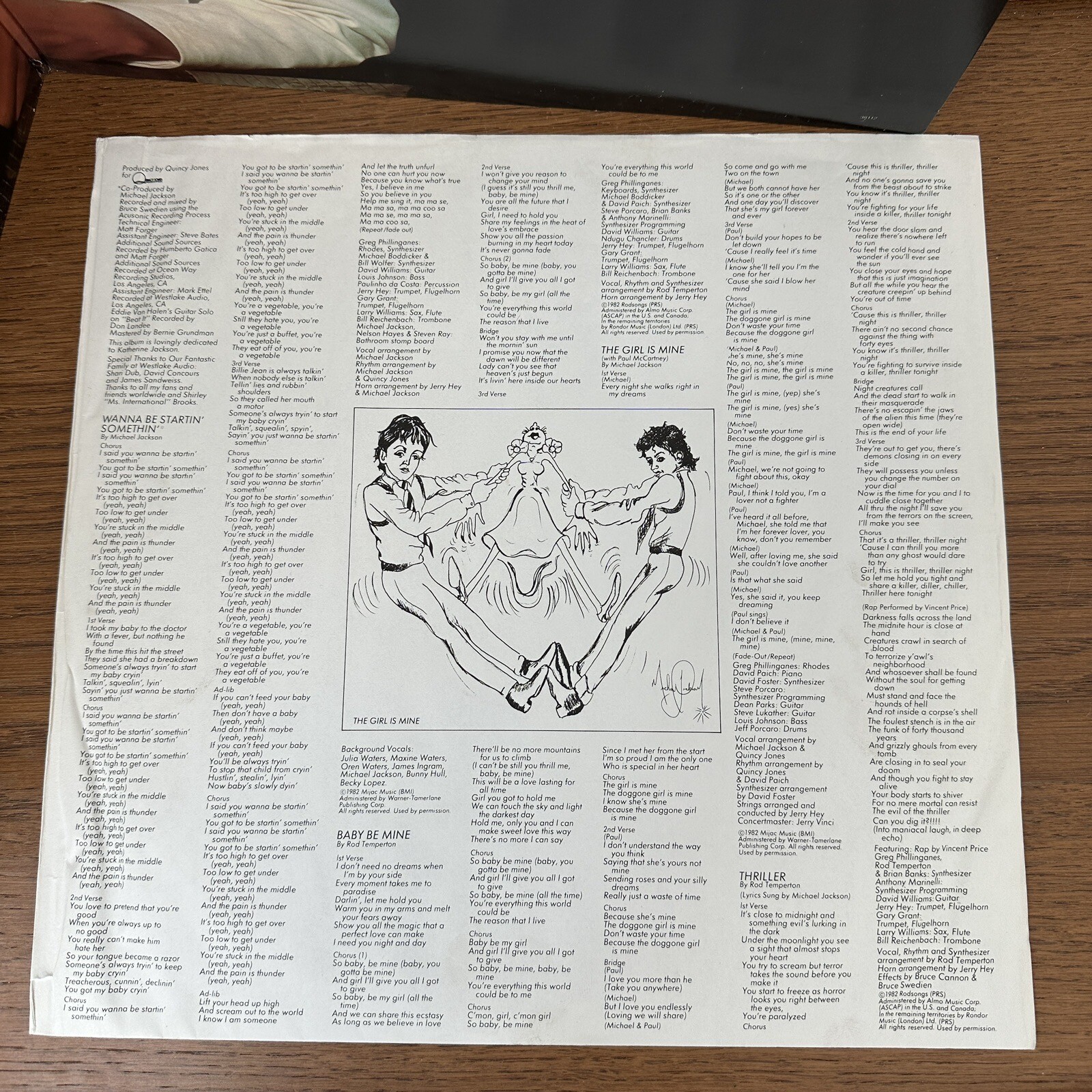 Rare Original 1982 Promo MICHAEL JACKSON Thriller LP Vinyl QE 38112 ...