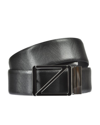 Zegna Belt DOUBLE FACE Leather ITALY Man Black BWINX1505E NER Sz.110 ...