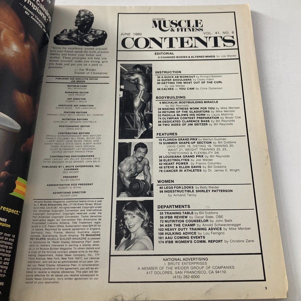 Joe Weider's Muscle & Fitness Magazine June 1980 Right Now Summer Shape ...