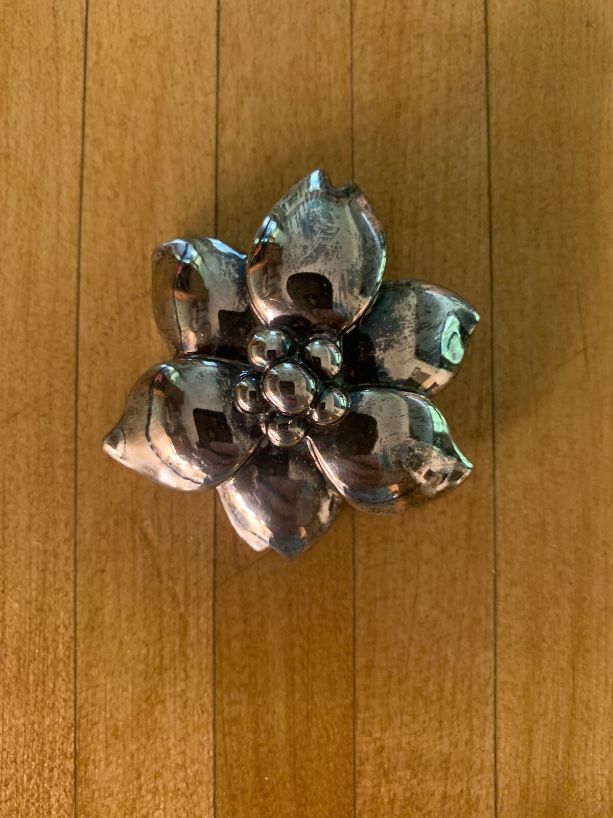 Sterling Silver Flower Pin-Made in Israel - Gem