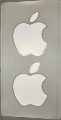 2 AUTHENTIC APPLE LOGO DECAL STICKERS OEM IPHONE IPOD LAPTOP IMAC WHITE ...