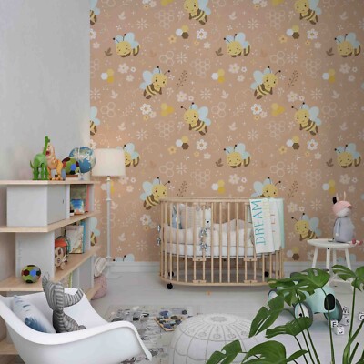 3D Cartoon Animal Bee Kids Wall Murals Wallpaper Murals Wall Sticker ...