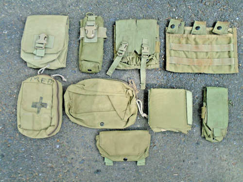Eagle Industries RLCS Lot Of 9 Khaki MOLLE Pouches Utility Med Signal ...