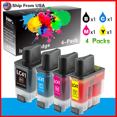 4PK LC41 Ink Cartridge LC41BK for DCP 315CN 340CW 315C MFC-210C Printer ...
