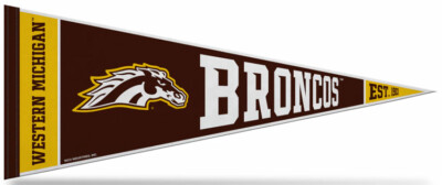 Western Michigan University BRONCOS Official NCAA Team 12x30 Felt ...