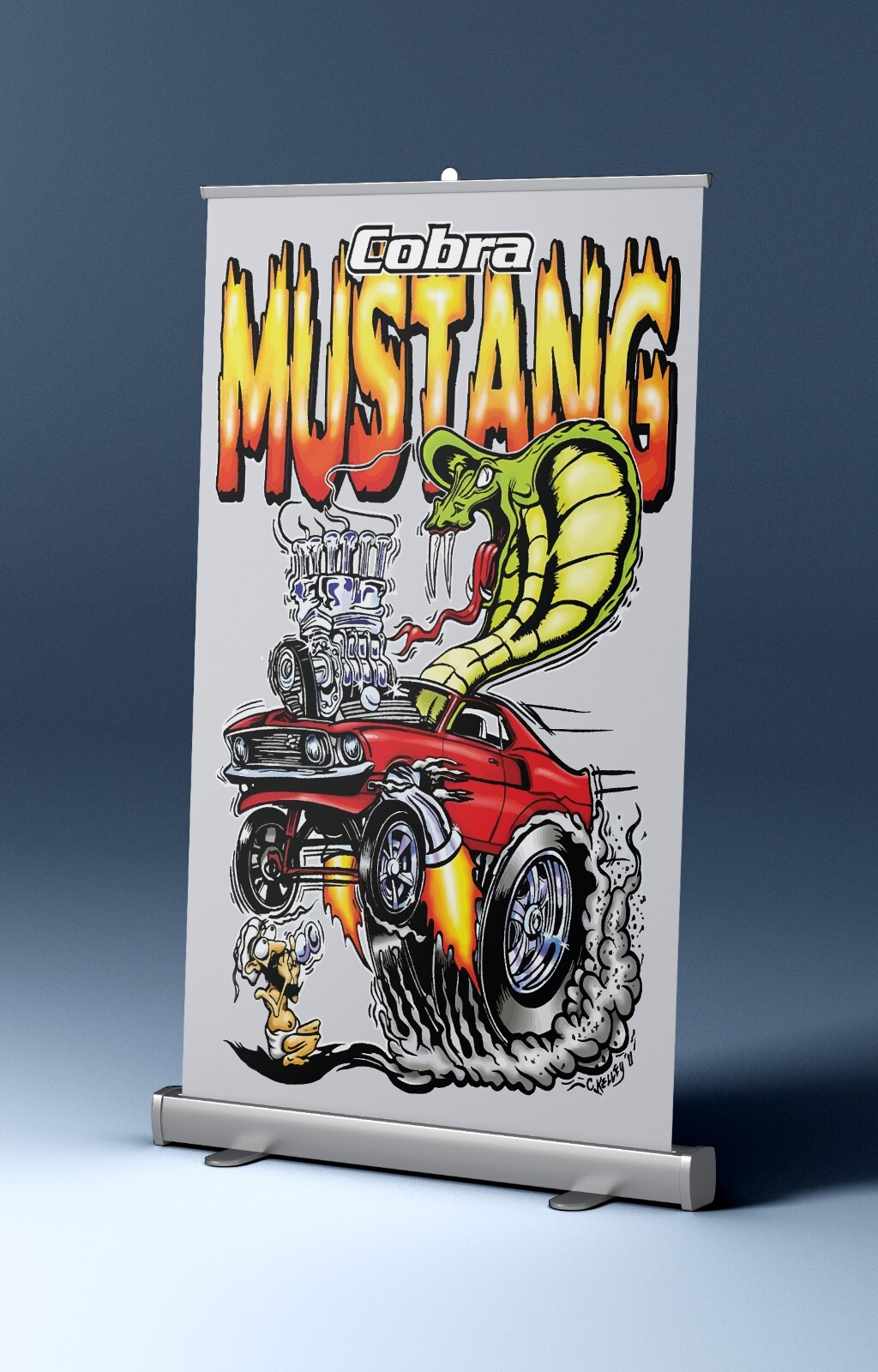 Rat Fink Cobra Chevrolet Mustang Car Flag Banner 3x5 FT Hot Rod Garage ...