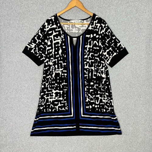 TS Taking Shape Virtuelle Top Womens XS 14 Plus Size Tunic Geometric ...