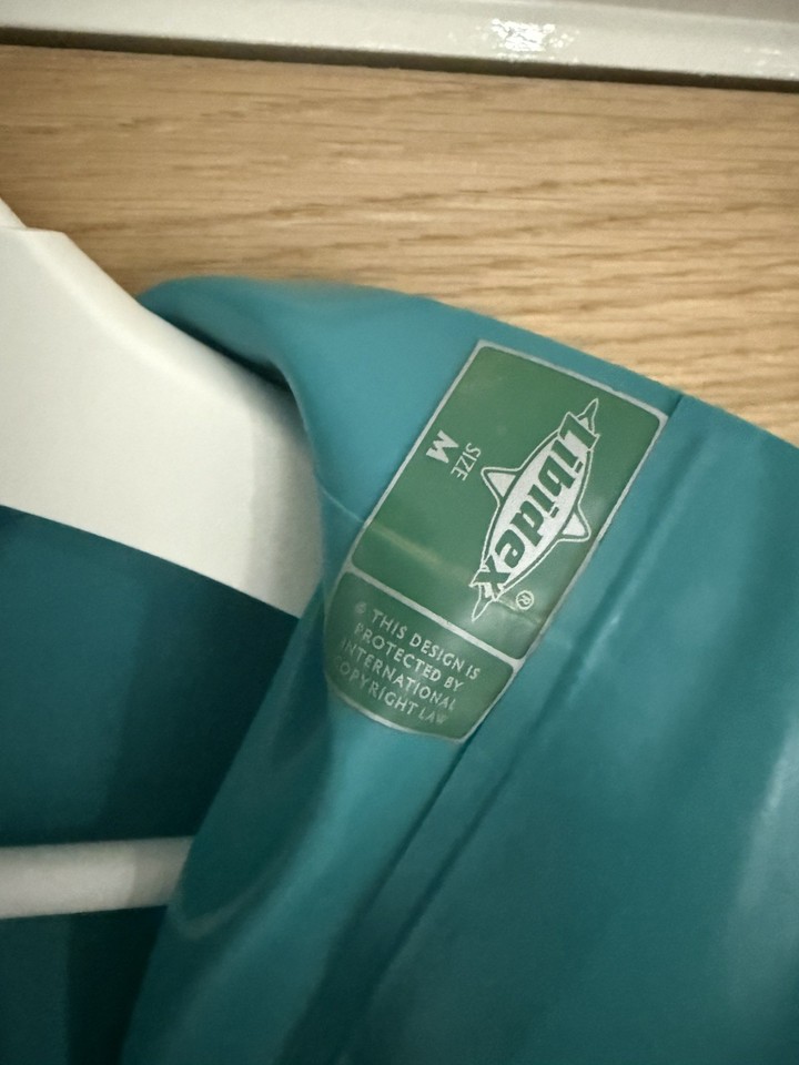 Libidex - Latex Rubber Yasmina Bondage Arm binder Dress - Turquoise ...