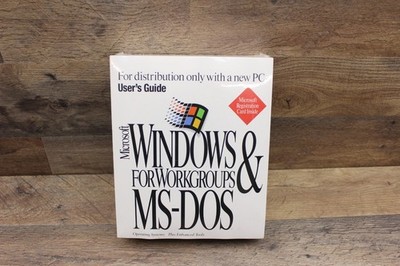 Microsoft MS-DOS and Windows for Workgroups Full Version w/Manual New ...