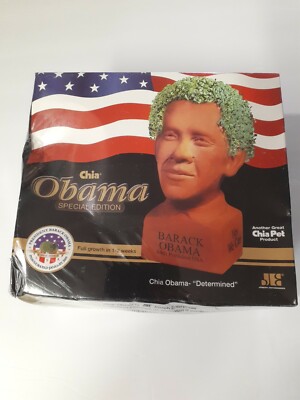 Barack Obama Chia Obama special edition NEW determined chia pet head ...