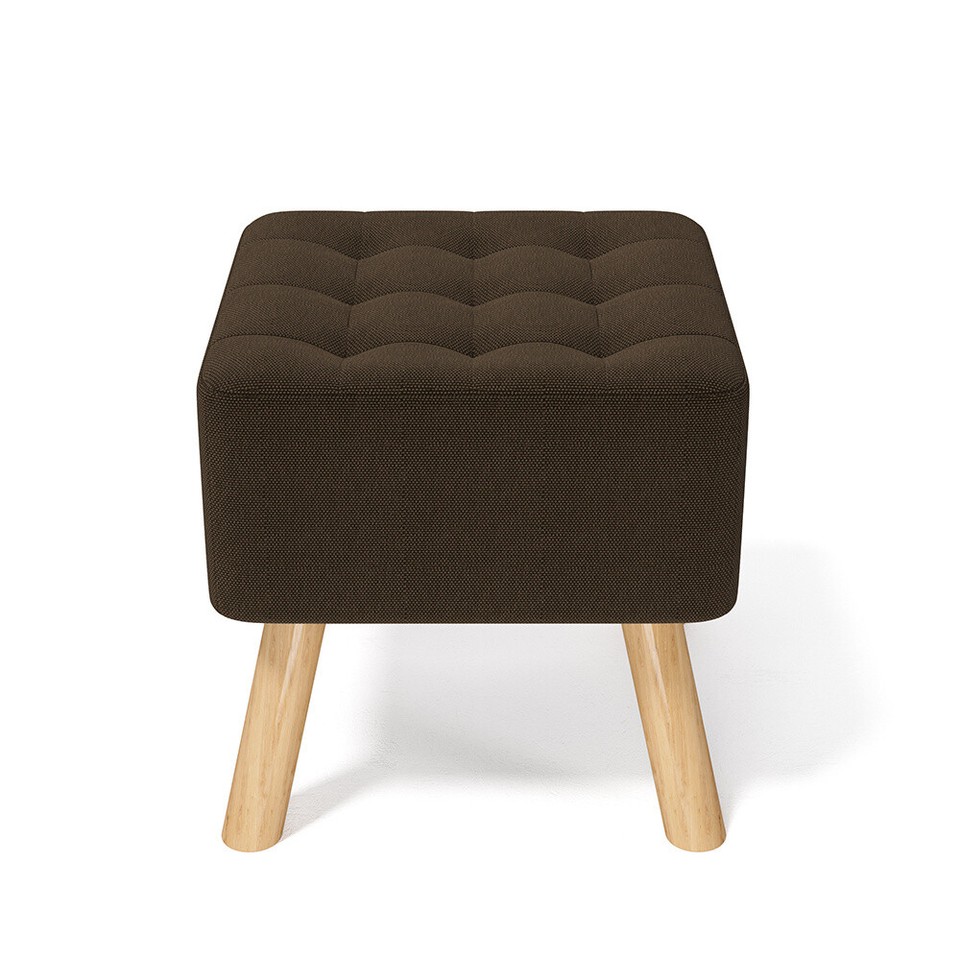 Large Square Ottoman Footstool Fabric Pouffe Padded Foot Rest Stool 4 ...