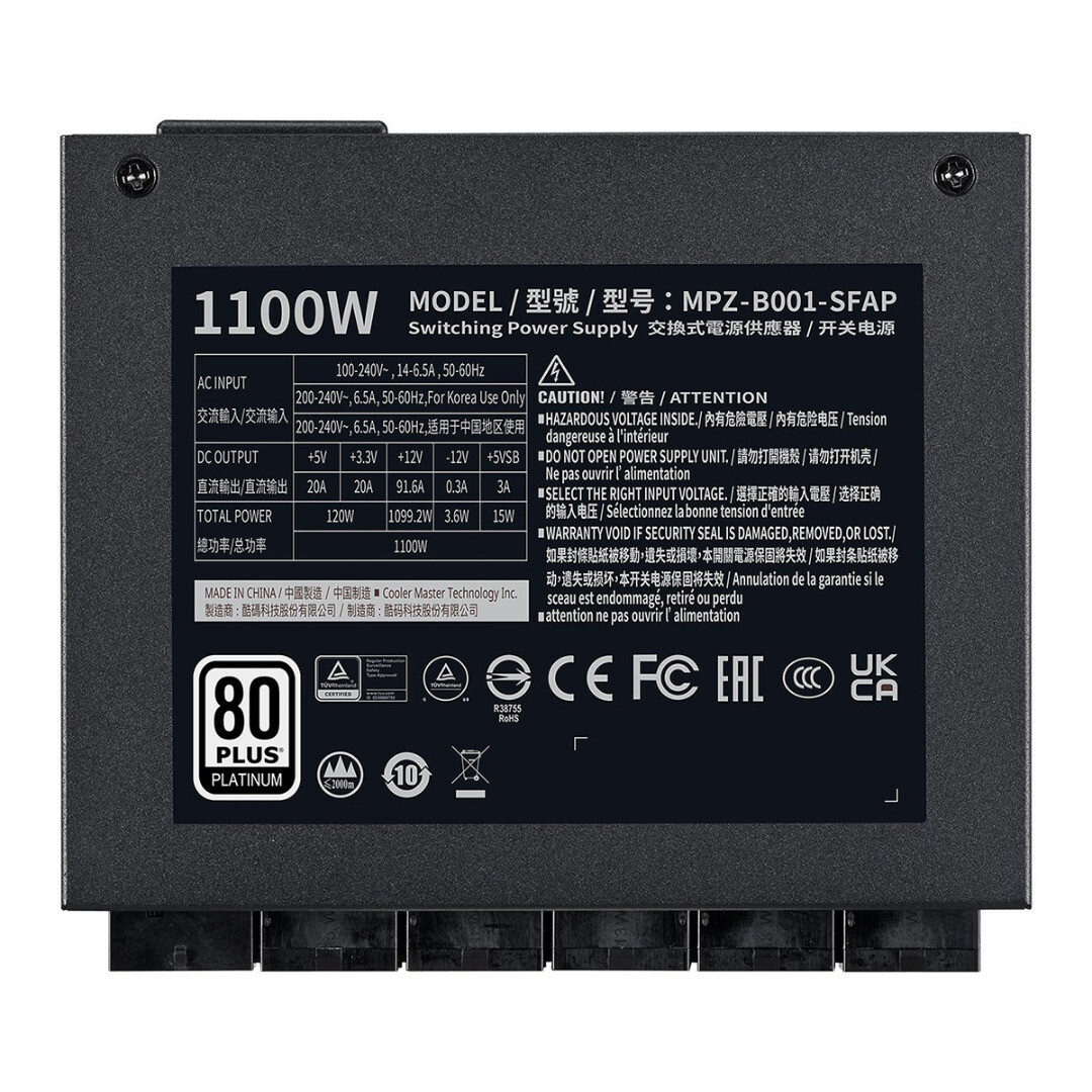 CoolerMaster V SFX Platinum 1100W PSU Modular 80+ Platinum PCIe 5 ATX 3 ...