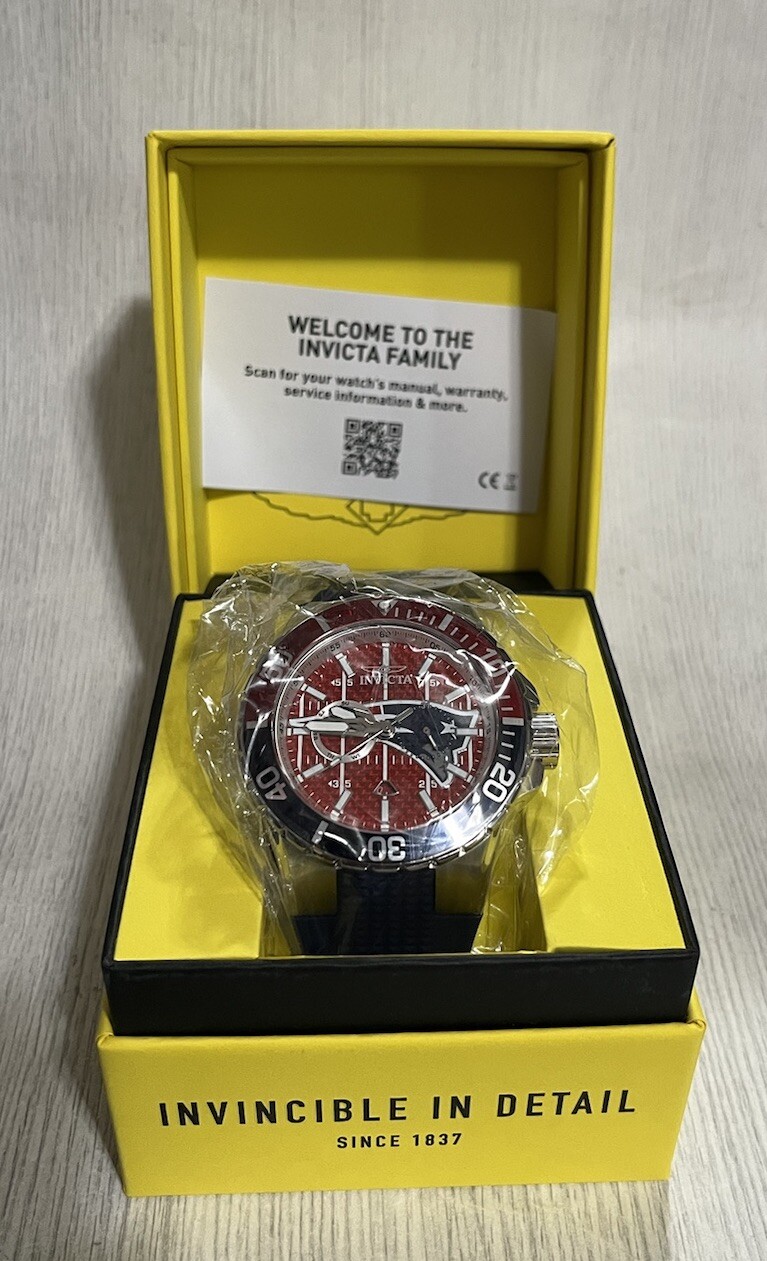 Invicta NFL New England Patriots GMT Quartz Red Dial Men's Watch 45406 ...