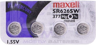 Maxell 377 SR626SW 1.55 Volt Silver Oxide Watch Batteries Factory ...