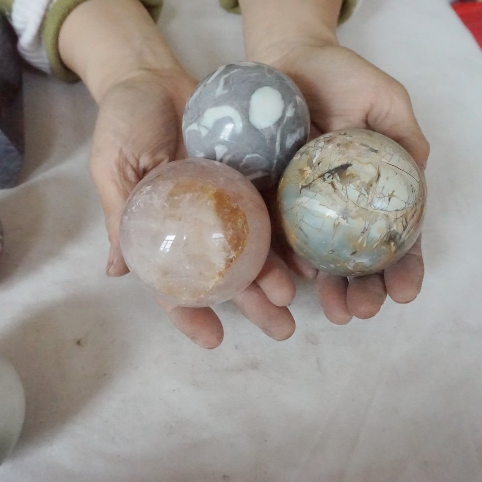 9.7LB 10 Natural Quartz Crystal Jasper Ball Point Mixed Stones Polished ...