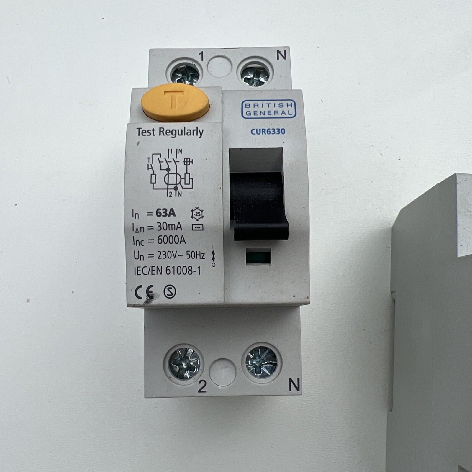 BG MCB 50A 40A 32A 16A 6A amp CUMB british general RCD 63A main switch ...