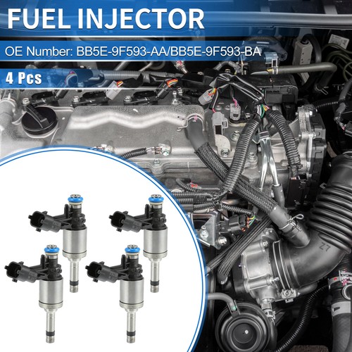 Fuel Injector No.BB5E-9F593-AA for Ford Edge 2012-2014 2.0L Black 4 Pcs ...
