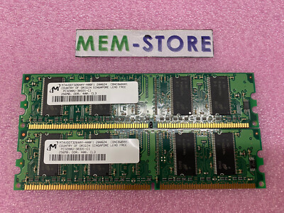 Micron MT4VDDT3264AY-400BF 512MB kit PC3200U DDR-400MHz CL3 Memory RAM ...