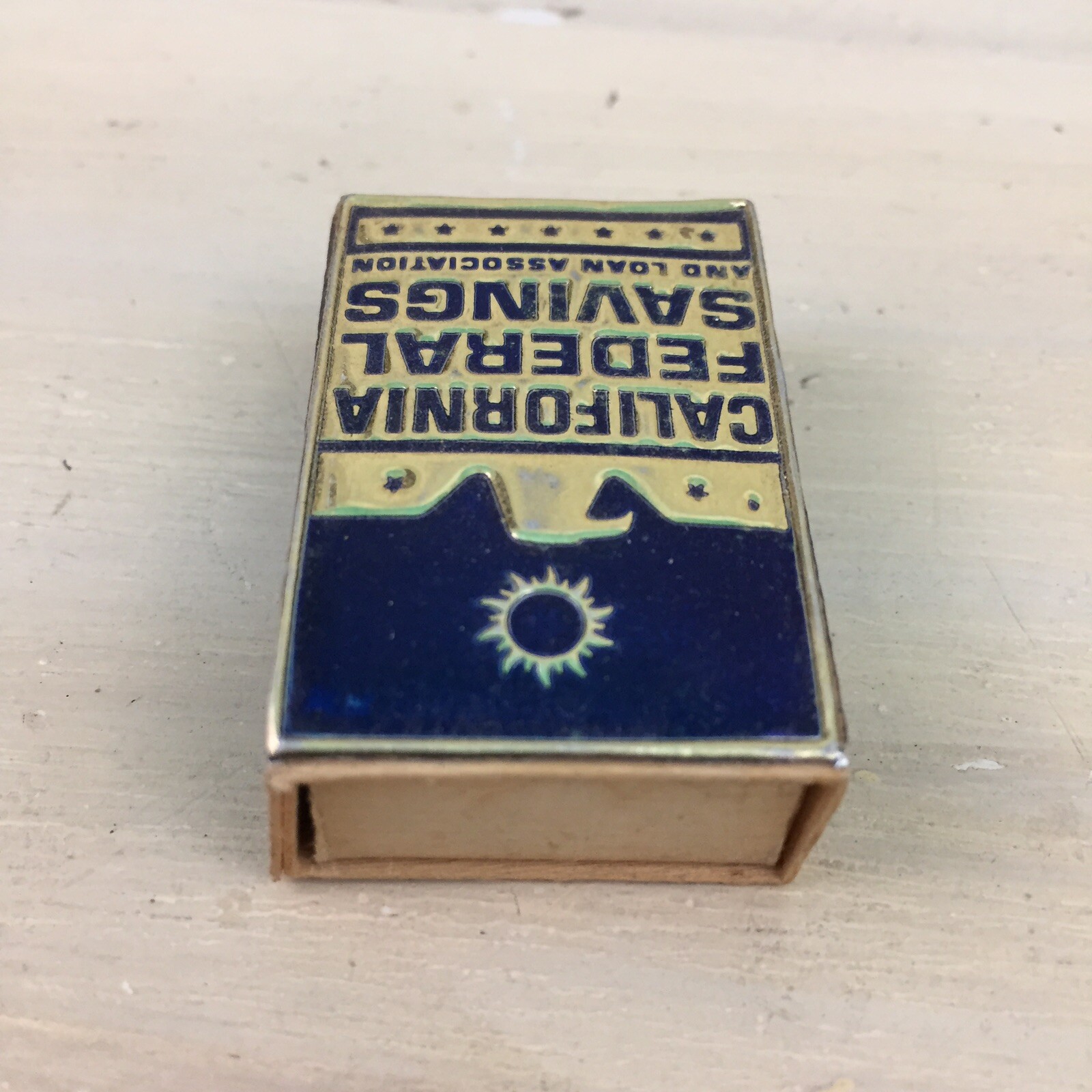 CALIFORNIA FEDERAL SAVINGS - Vtg 50s-60s Gold Foil Matchbox Matches ...
