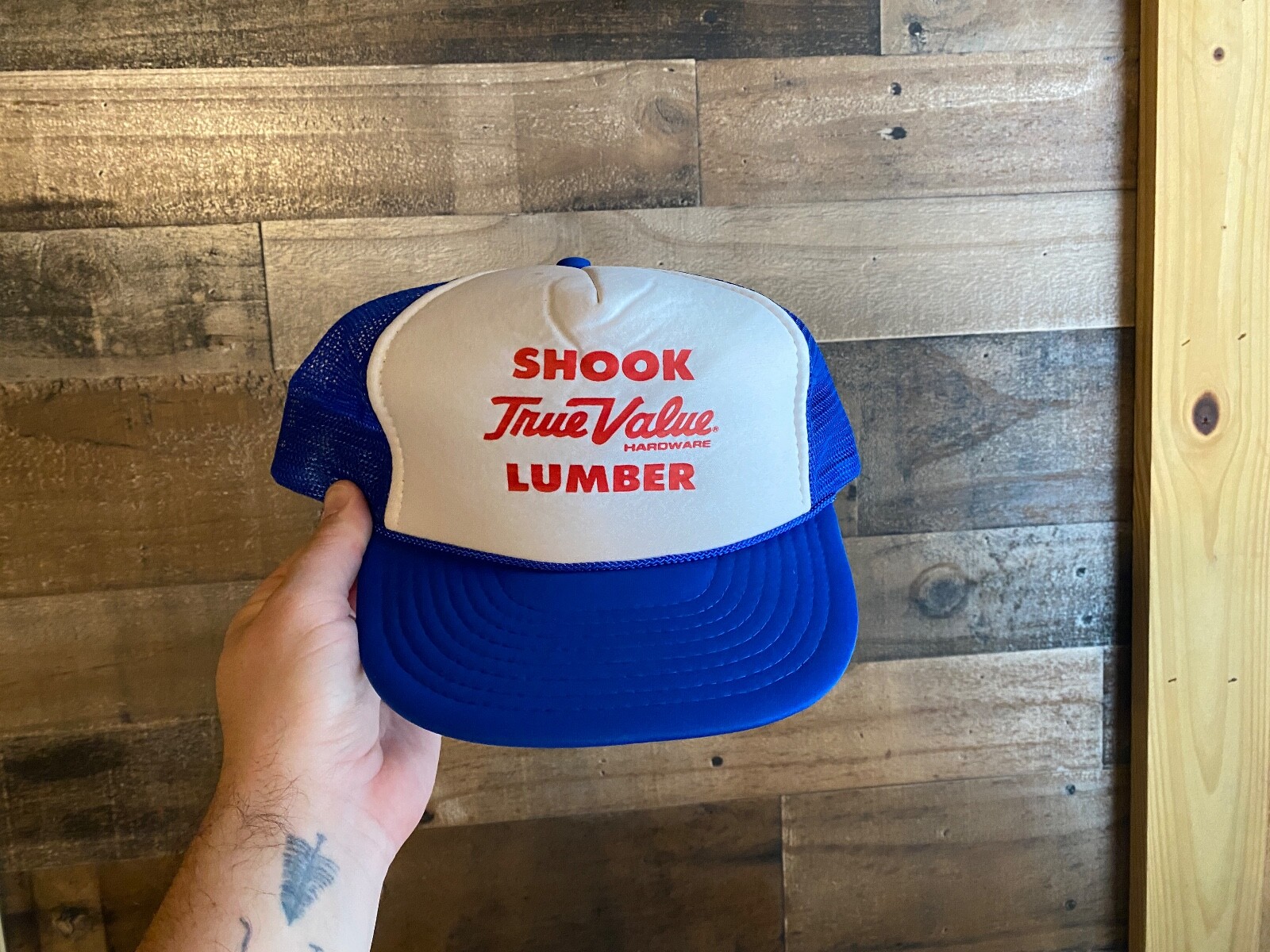 Shook Lumber True Value Snapback Hat VTG Foam Front Rope Cap Trucker ...