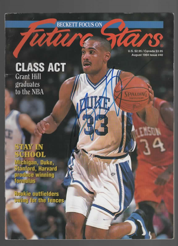 GRANT HILL DUKE BLUE DEVILS SIGNED AUTOGRAPHED BECKETT FUTURE STARS ...