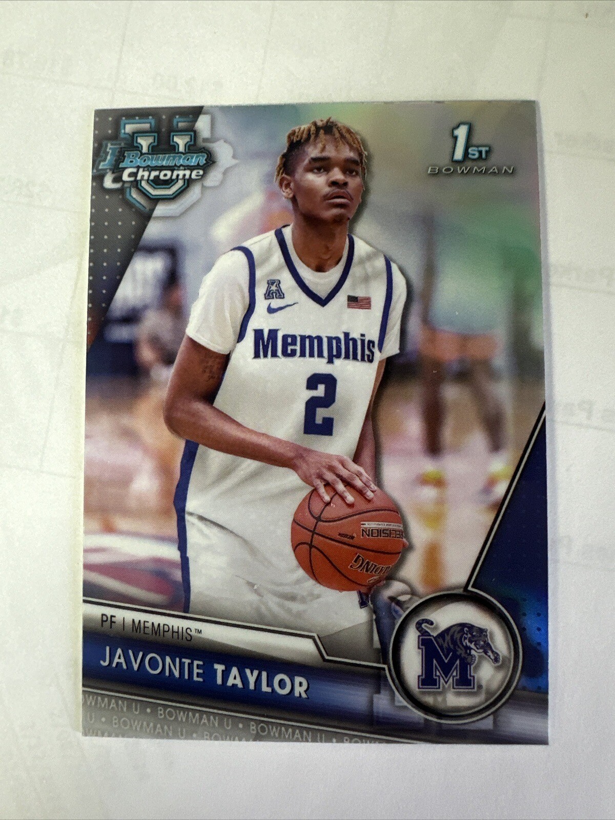 2023-24 Bowman Chrome U Javonte Taylor Silver Refractor 1st Memphis ...