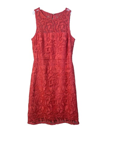 J Crew Collection Poppy Coral Floral Lace Sheath Dress Sz 2 Sleeveless ...