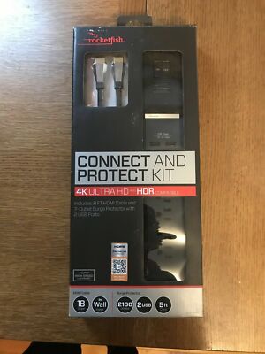 Rocketfish™ - 7-Outlet/2-USB Surge Protector with 8' 4K UltraHD, In ...