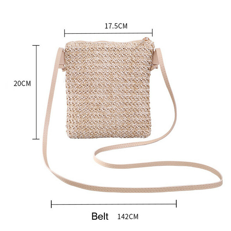 Straw Plait Small Square Bags Shoulder Slanted Bag Handbag Coin4913 | eBay
