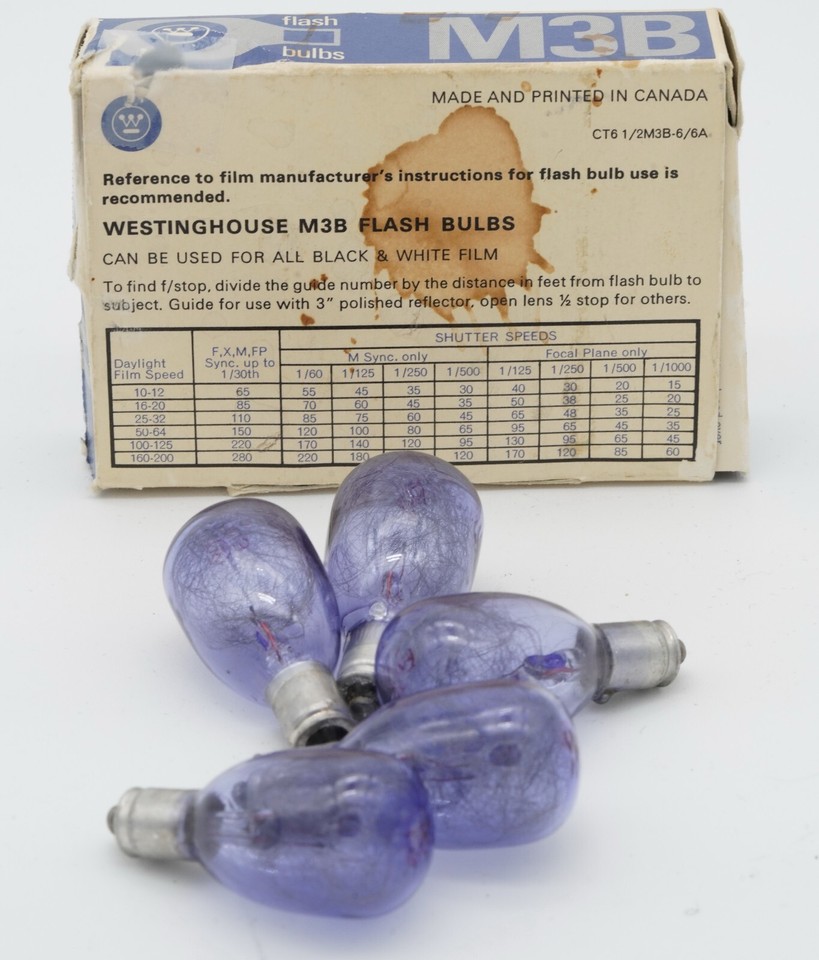 Vintage Westinghouse M3B Camera Flash Bulbs 5 in Box | eBay