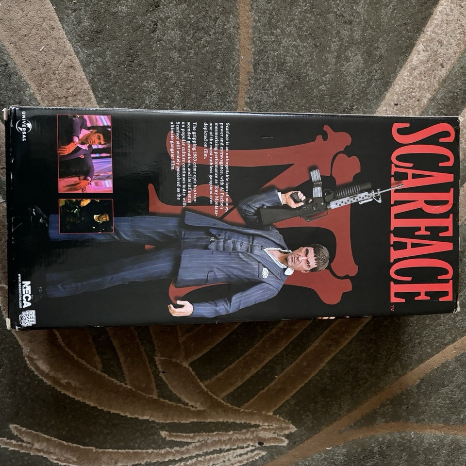 Neca Scarface 18 inch in Blue Suit Motion Activated Sound Action Figure ...