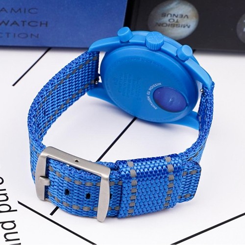 Nylon Watch Strap For Omega Moon Swatch Wristband Quick-Release Woven ...