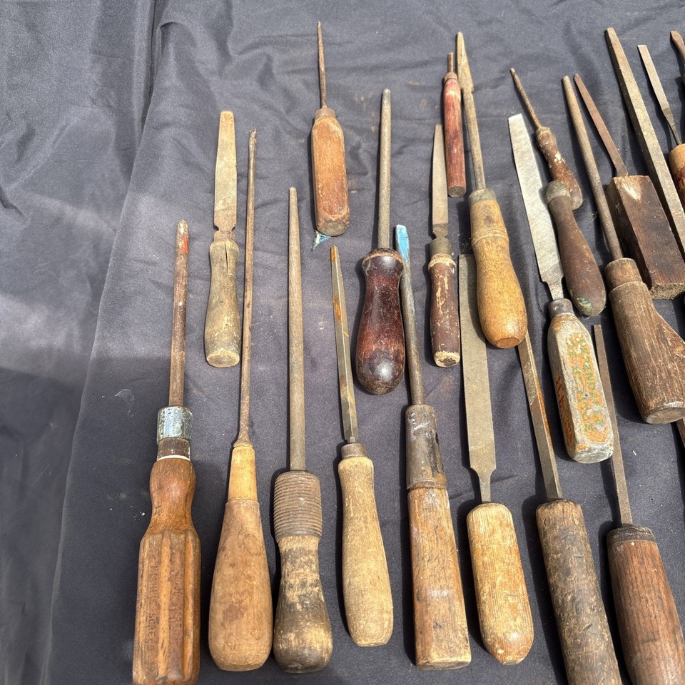 Lot 28 Vtg Wood Carving Chisels Picks Punches Scrapers Various Brand ...