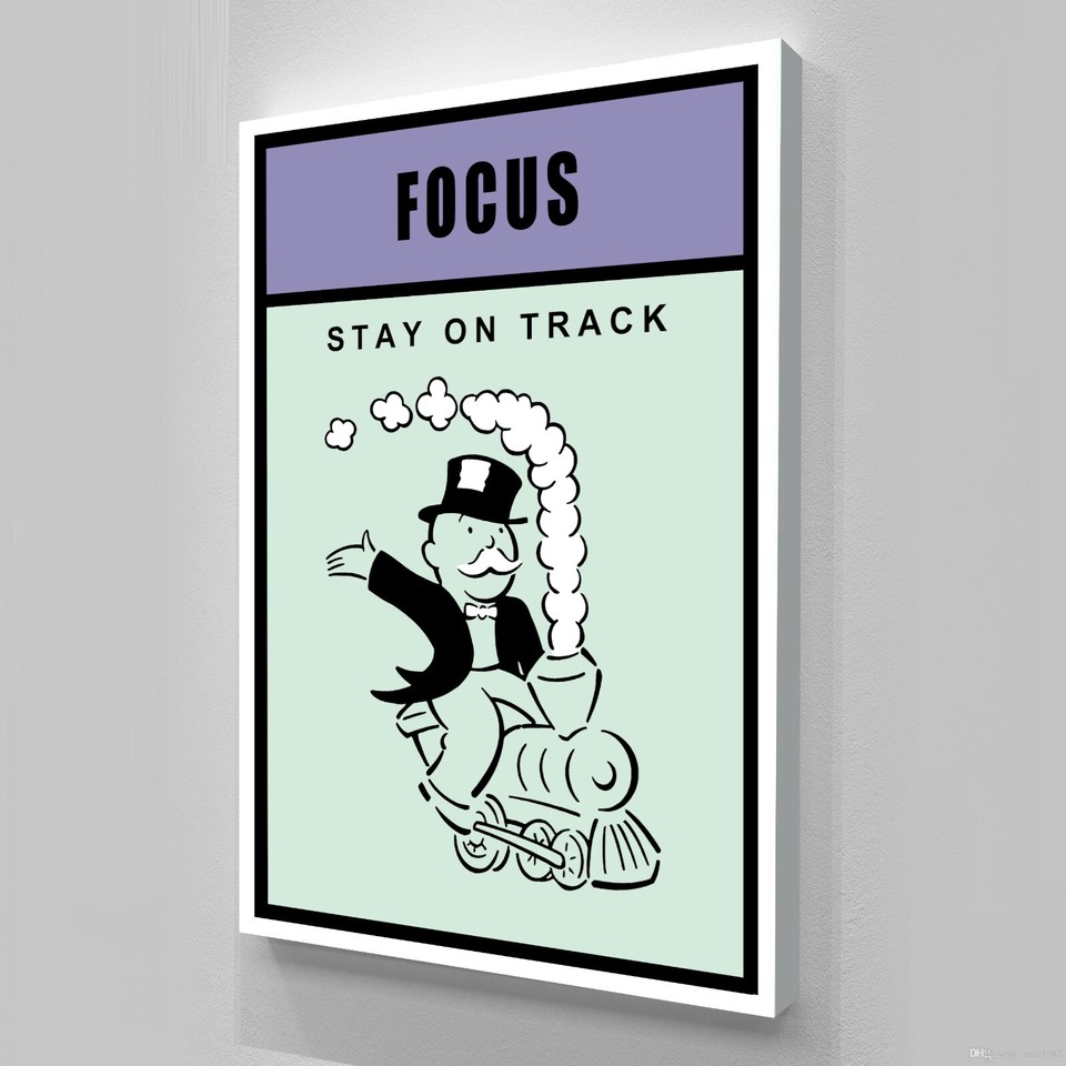 Monopoly Edition 3 Motivation Work Gift Decor Wall Art CANVAS FRAMED 15 ...