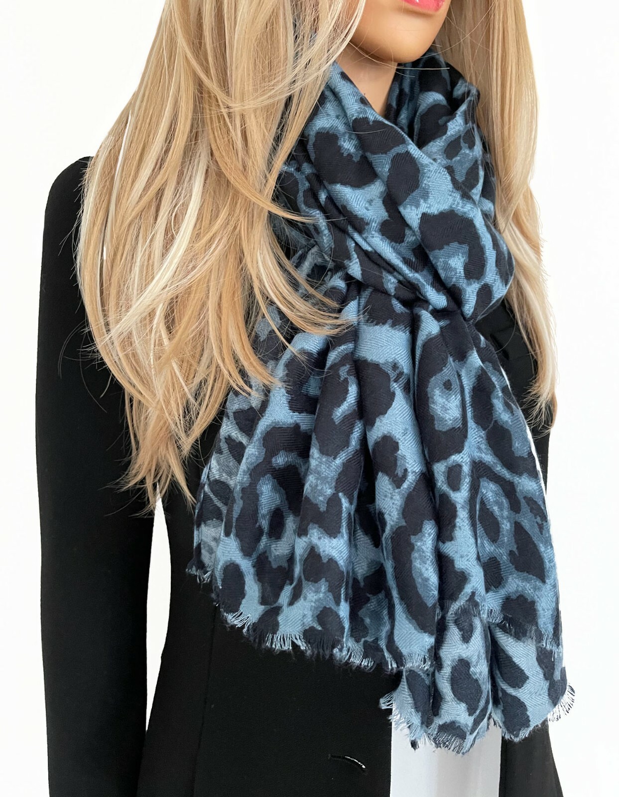 Ladies Large Leopard Print Scarf Animal Shawl Wrap Long Cotton Scarf ...