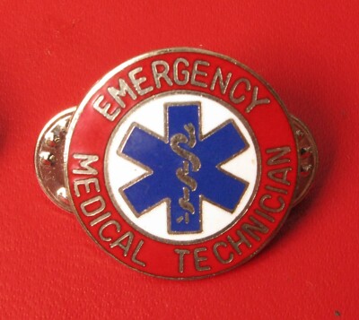 EMERGENCY MEDICAL TECHNICIAN MEDIC BADGE BROOCH PIN INSIGNIA SILVER ...