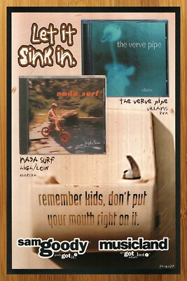 1996 Nada Surf/The Verve Pipe Print Ad/Poster Sam Goody CD LP Album ...