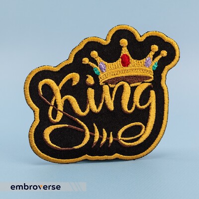 King Patch - Embroidered Gold Crown - Iron On Cool Patches - Size: 3.8 ...